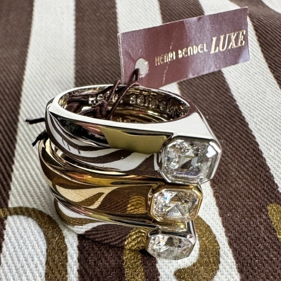 henri bendel | Jewelry | Henri Bendel Luxe Silver And Gold Ring Duo ...
